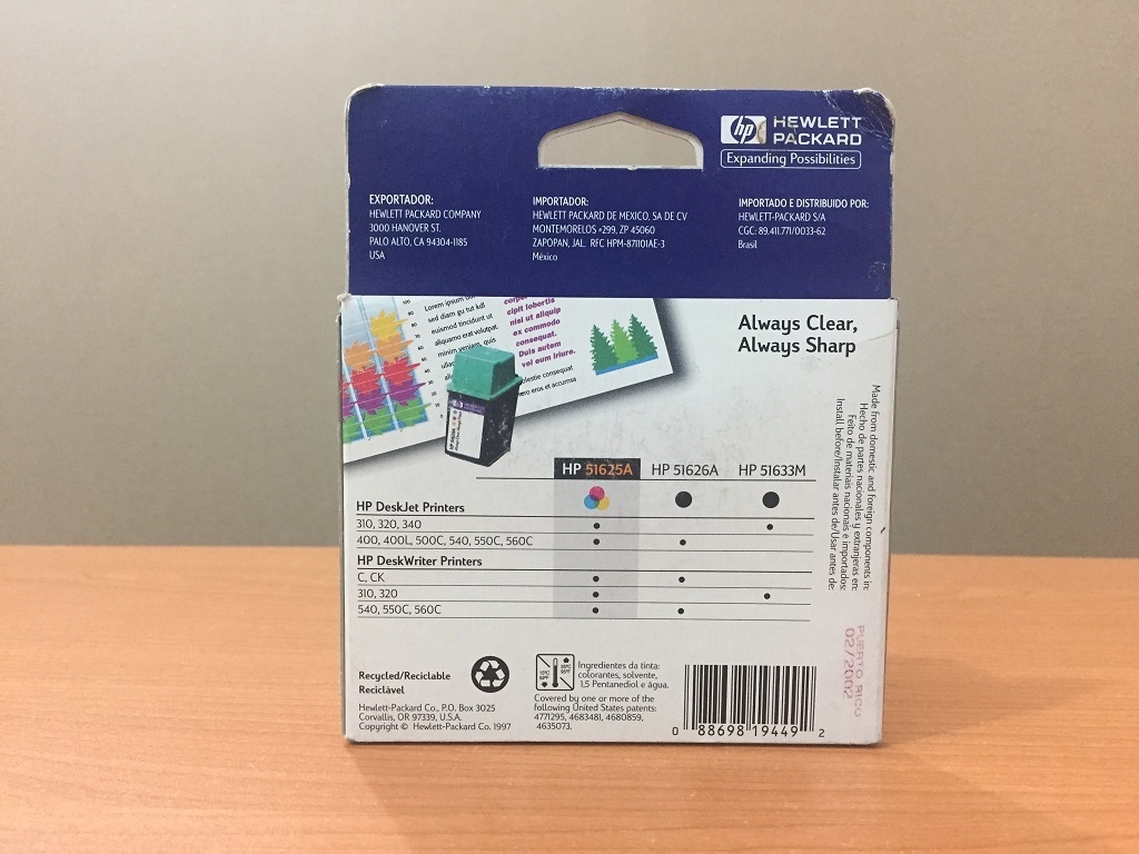 Cartucho de tinta original HP 25 tricolor (51625A).