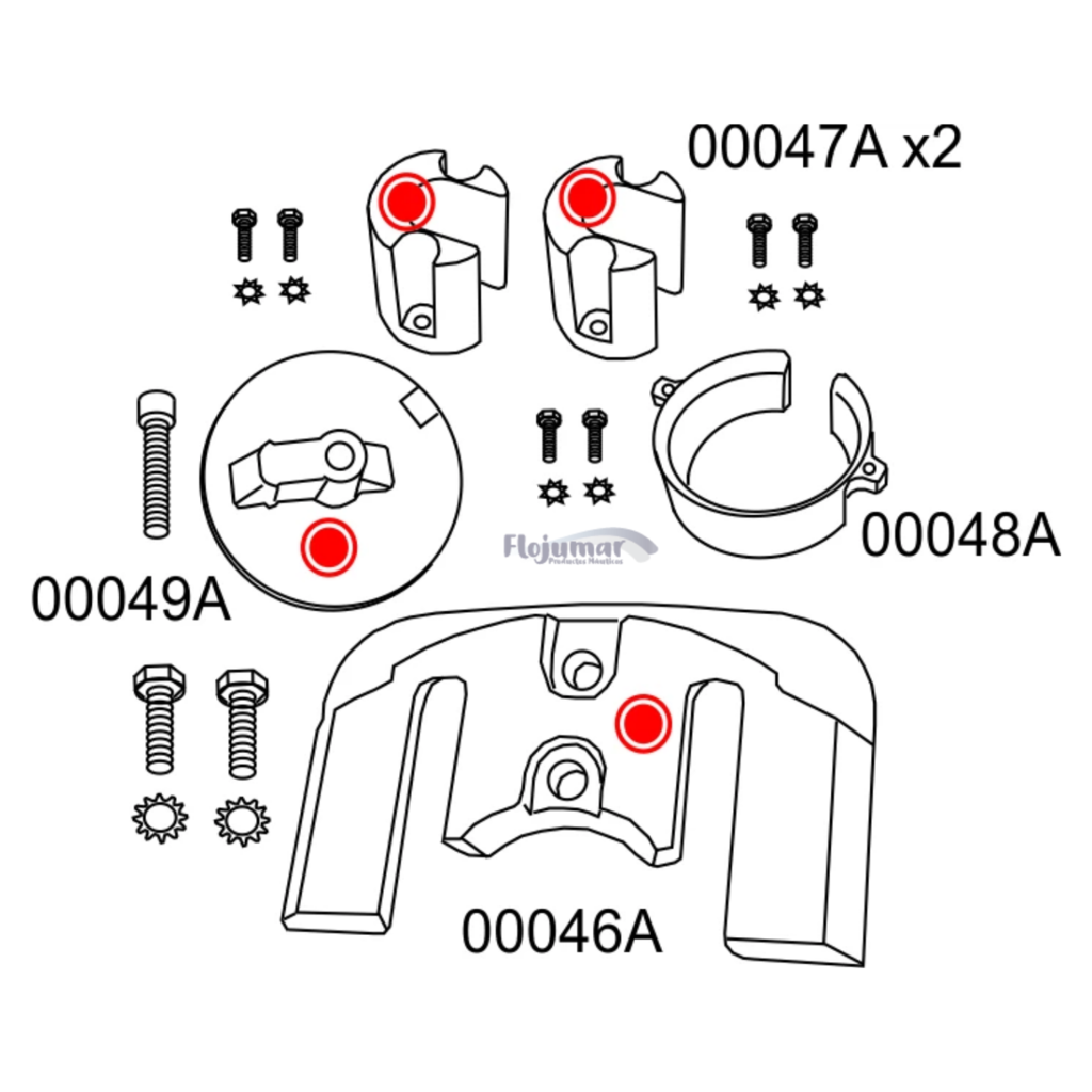 Kit De Ánodos Completo 10060A Mercruiser Bravo 1 Náutica - Código 23308