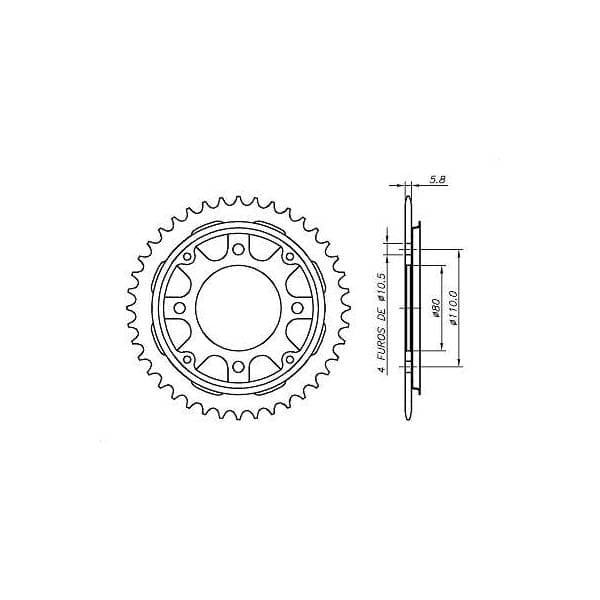 Coroa 40 520 Honda CB 250 F Twister 2016/Ed – VAZ
