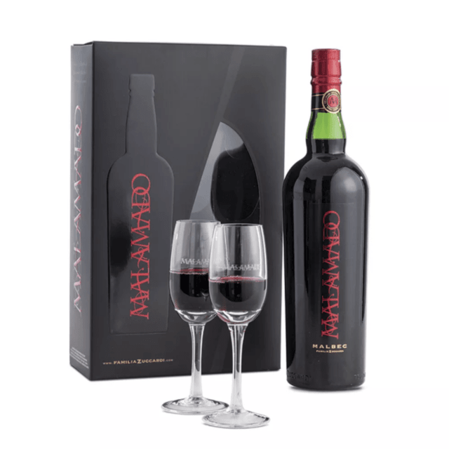 Malamado Malbec + 2 copas Estuche - Vinoteca Buar
