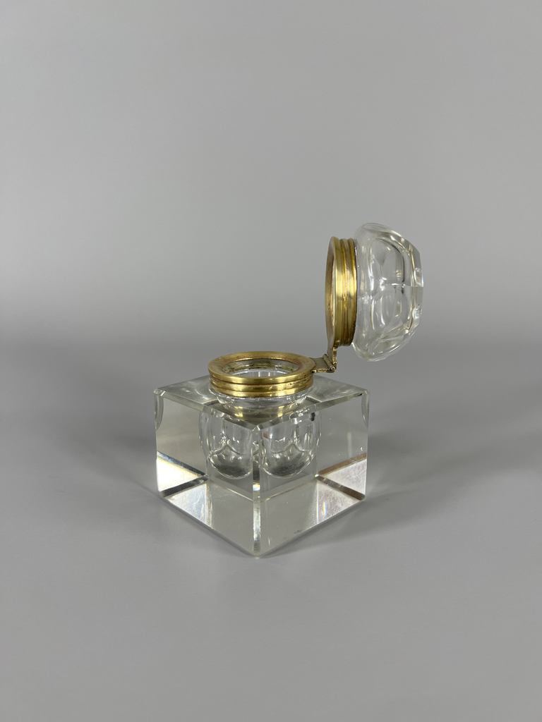 Tintero en cristal y bronce - Comprar en Mayflower