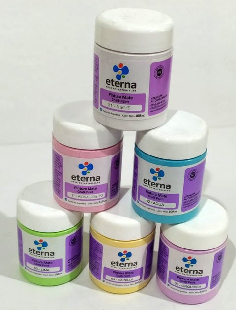 COMBO ETERNA 5 ACRILICO DECORATIVO 250 ML colores comunes a elección