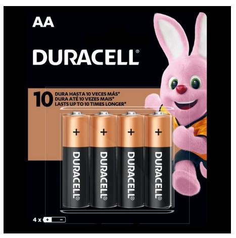 Pilha Alcalina AA Duracell - 4 unidades