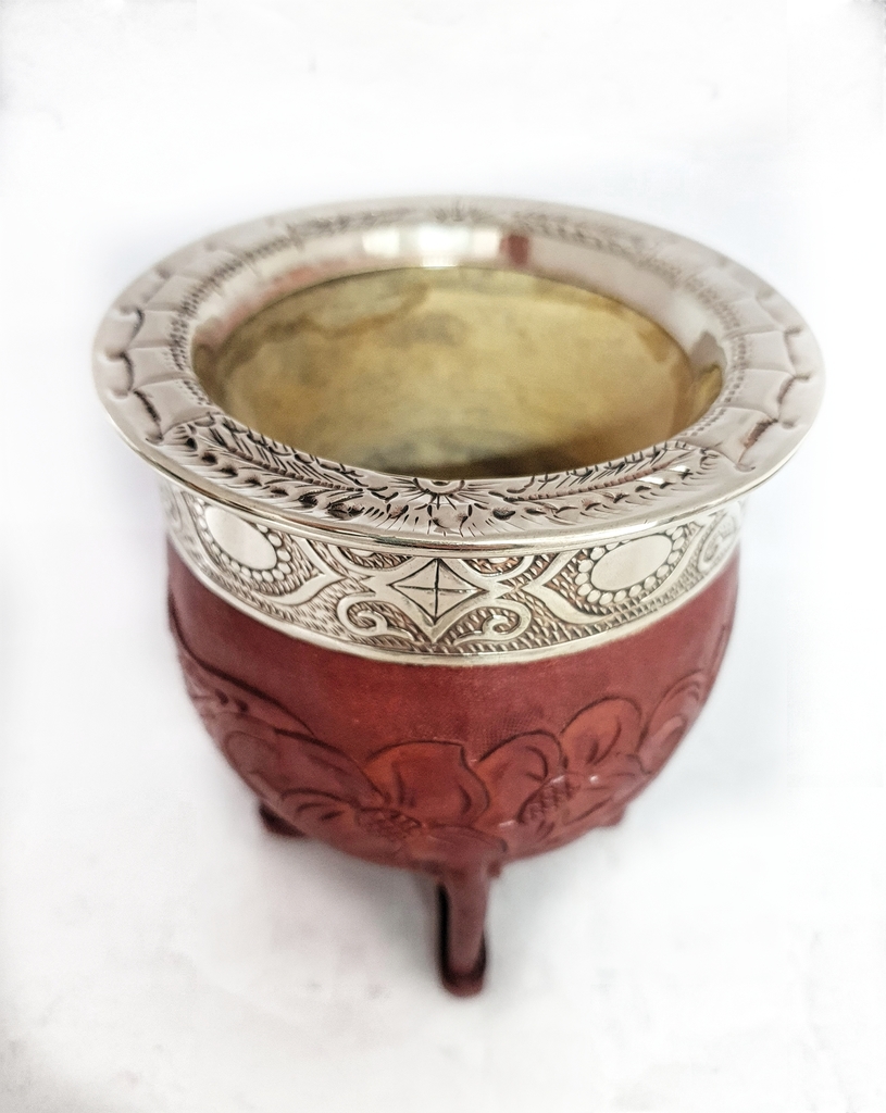Mate imperial cuero repujado - Comprar en Arte Mates