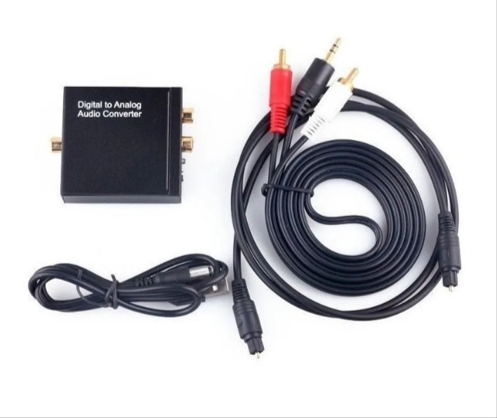 Kit Conversor optico x analógico + cabos