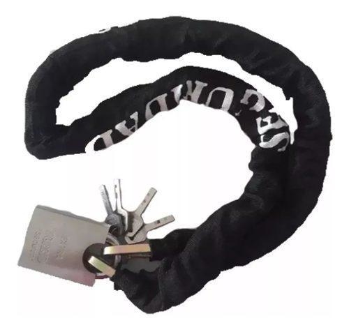 Cadena de alta seguridad forrada con tela y candado acero inoxidable