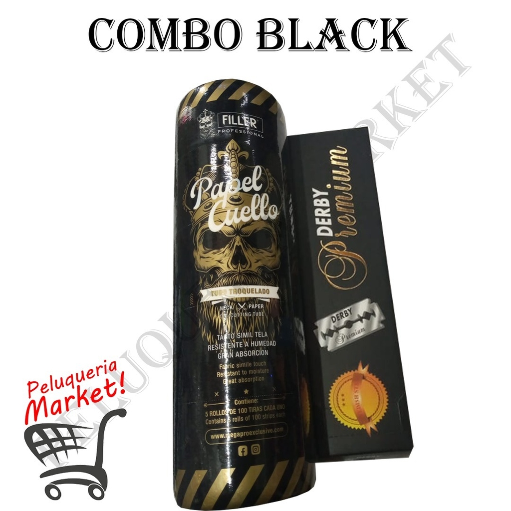 Combo de Barbería Rollo Cuello Black Filler Premium/Profesional + 1 ...