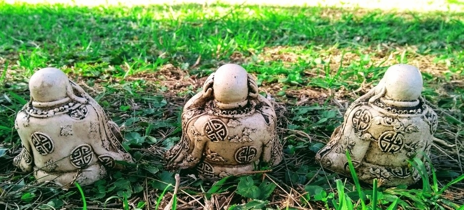 3 Budas Sabios Mudo Sordo Y Ciego Chicos Exterior Jardin Deco