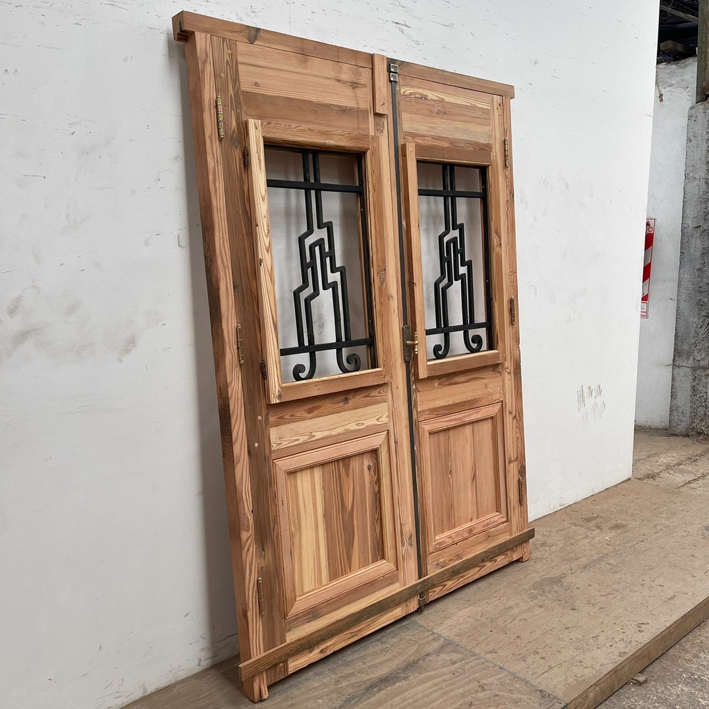 Puerta doble hoja estilo colonial de Pinotea - Cod 5696