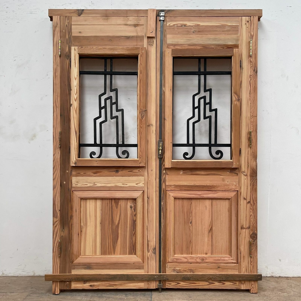 Puerta doble hoja estilo colonial de Pinotea - Cod 5696