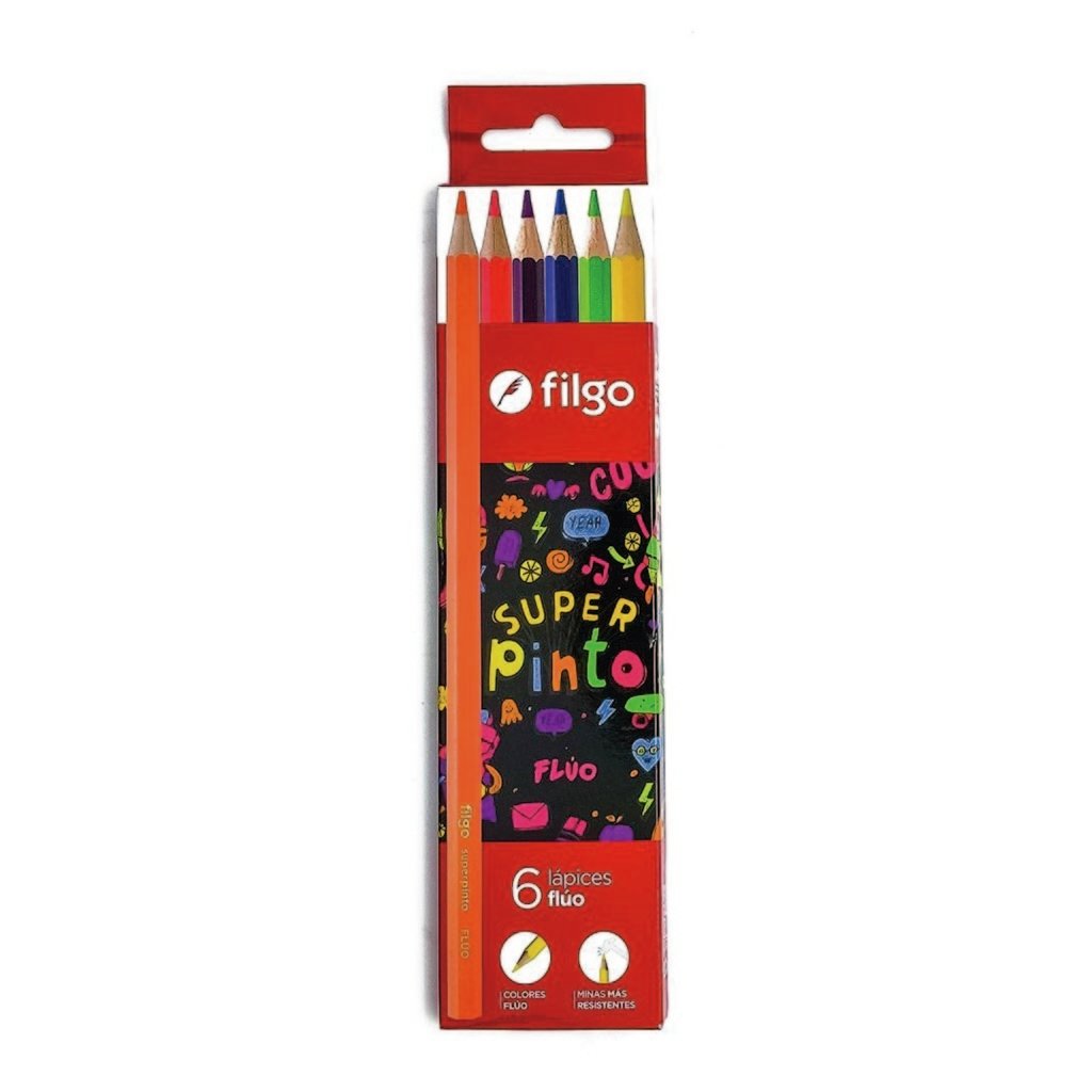 Lápices Filgo Super Pinto X 6 Colores Largos