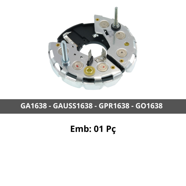 PLACA.RETIF.GAUSS.BOSCH.FIAT ALLIS/GM.D20.D40.D6000 75A GAUSS1638