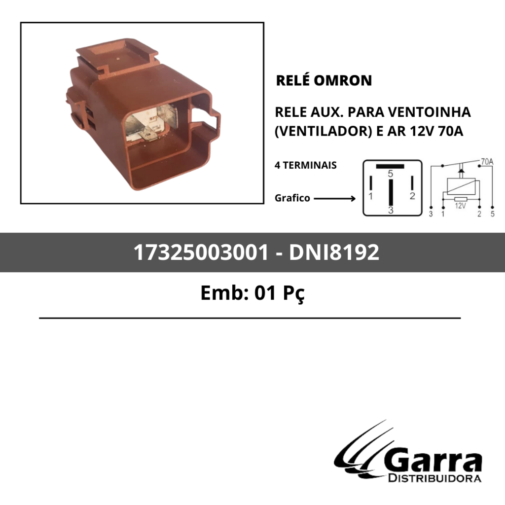 17325003001 RELE DA VENTOINHA 12V DNI8192