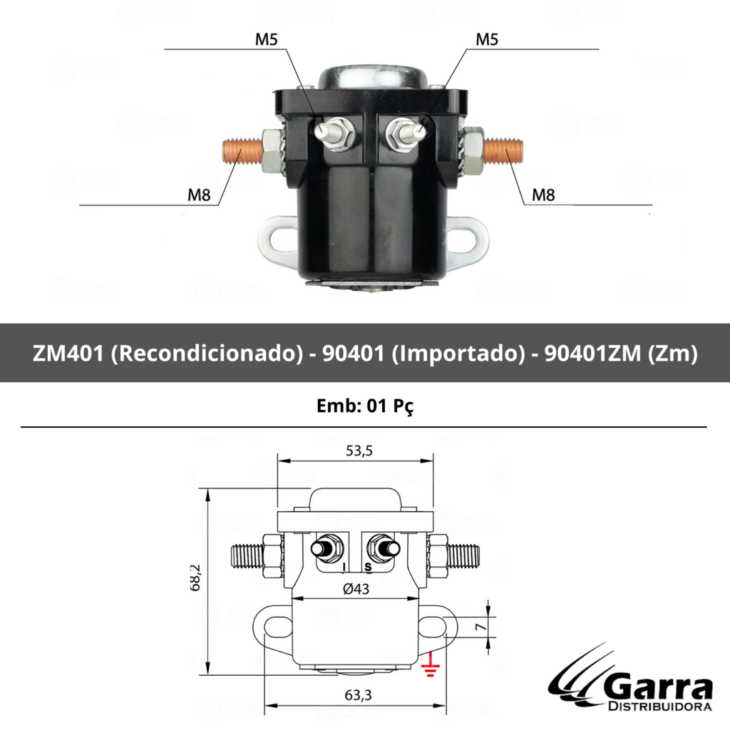 ZM401 AUTOMATICO DE PARTIDA AUX.UNIVERSAL.FORD.PERKINS