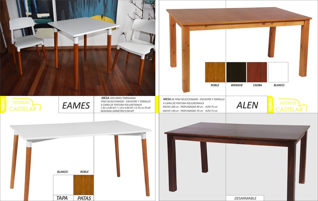Mesa Eames rectangular de 1.40