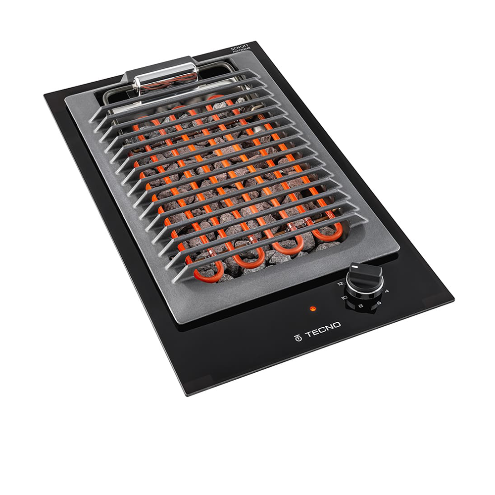 cooktop dominó elétrico barbecue - mesa vitrcerâmica - 30cm - 220v - tecno