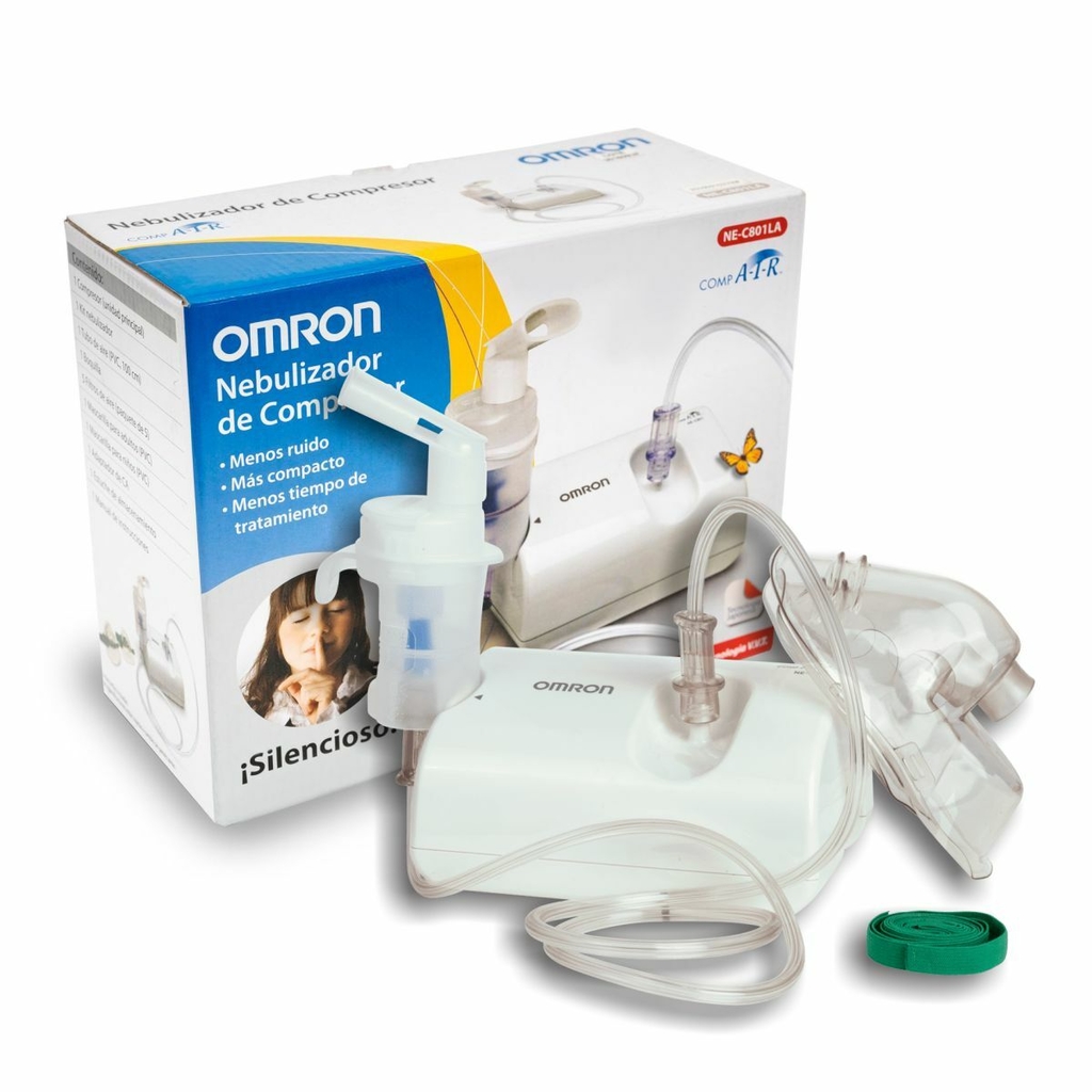Nebulizador Omron Ne-C801ar + Aerocámara pediátrica o neonatal Silfab ...
