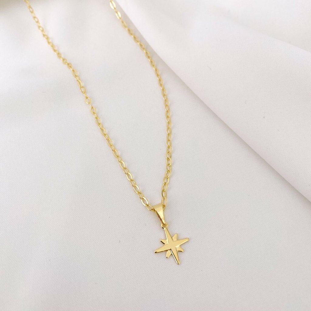 Colar Folheado Estrela Cardeal