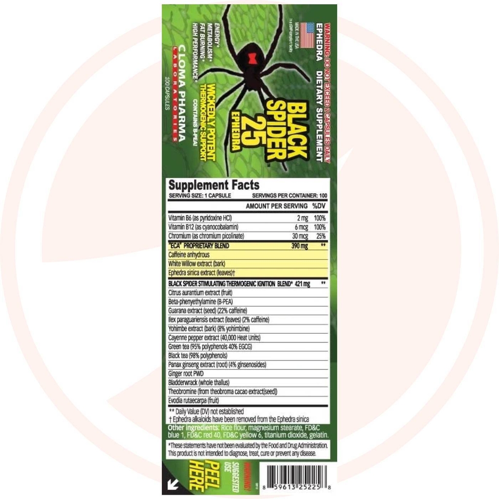 BLACK SPIDER IMPORTADO- 100 cápsulas