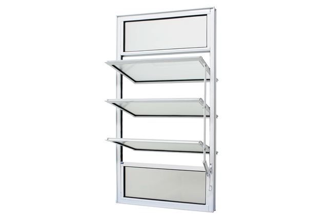 Janela basculante de alumínio c/5 folhas - B5 - JAP DURALINE FIX