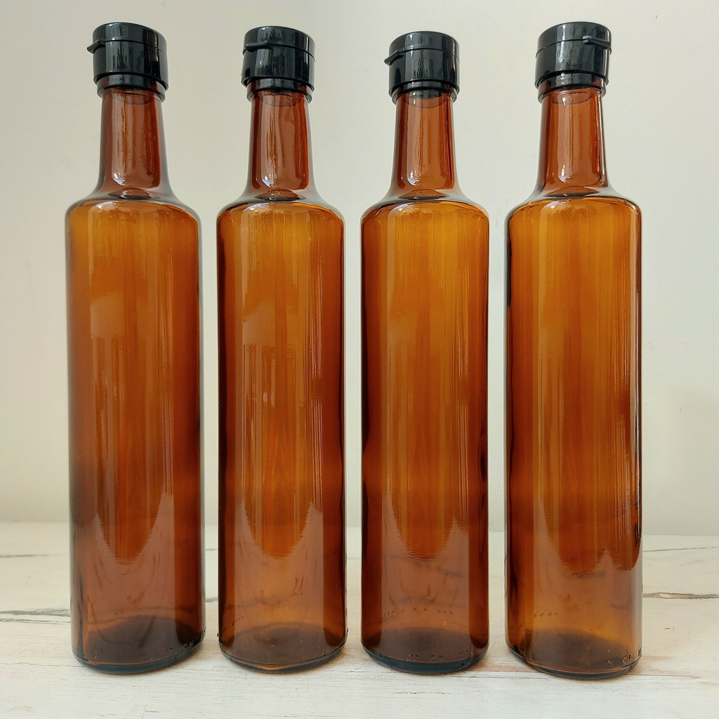 BOTELLA DE COCINA COLOR CARAMELO SIN ETIQUETA 500 ML