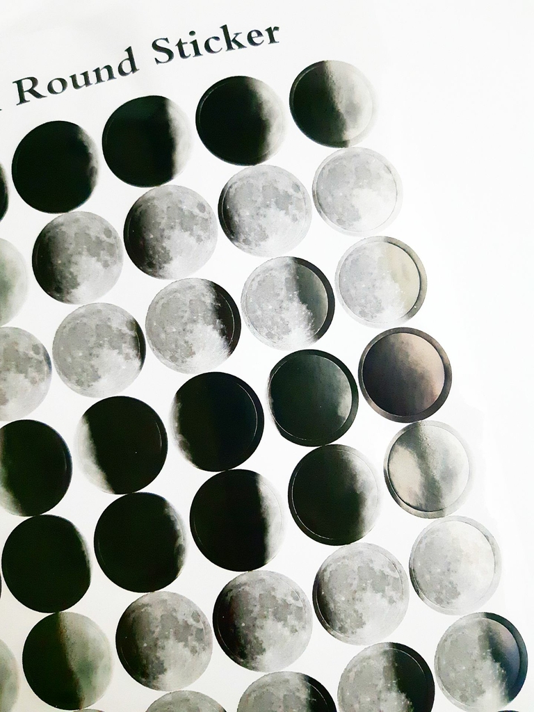 Adesivo fases da lua para caderno