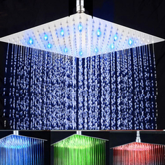 Kit De Regadera Cuadrada LED De Techo Con Mezclador