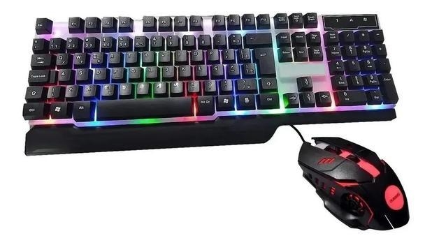 Kit Mobilador com Teclado e Mouse RGB + Hub 4 Portas + Cabo Otg Tipo C/V8