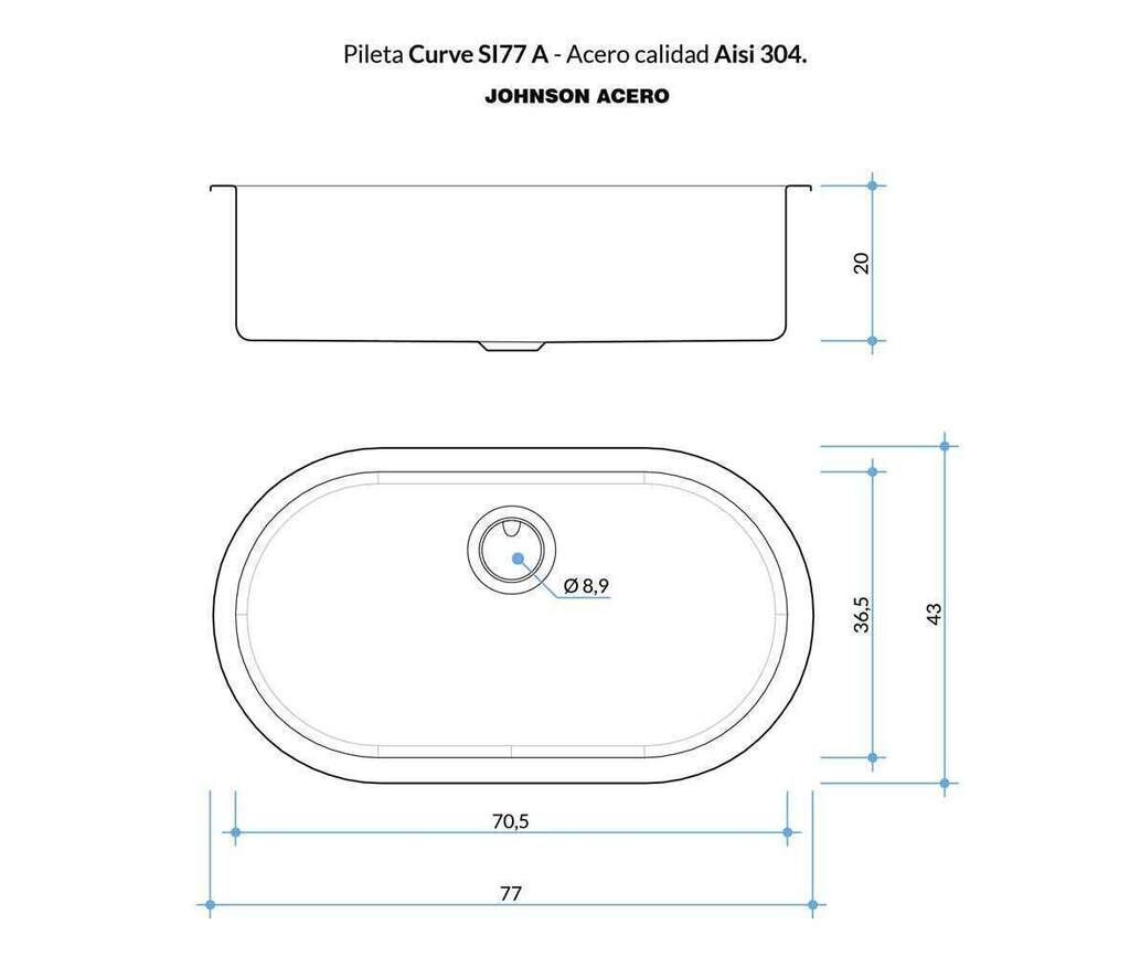 Bacha De Cocina Simple Johnson Curve