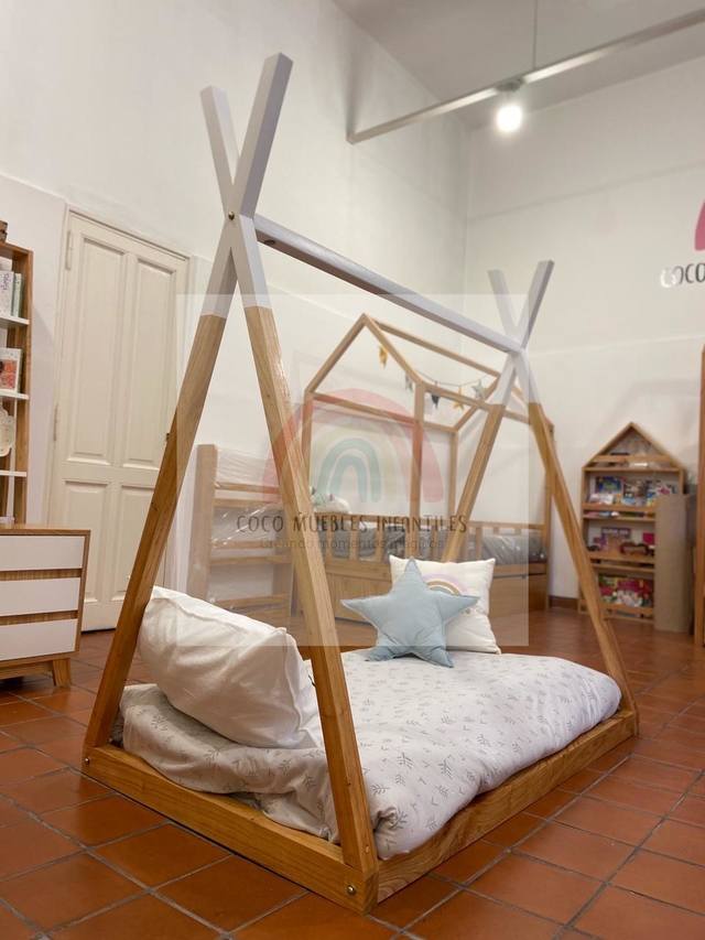 Cama Tipi parte Superior Laqueada (Blanco) Tamaño Funcional