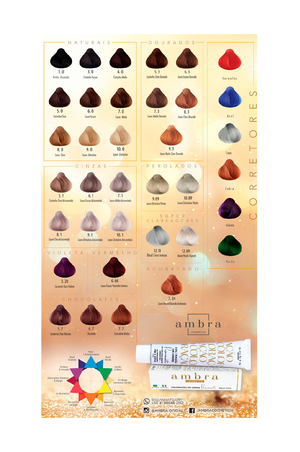 Coloração Ambra tinta permanente para cabelos