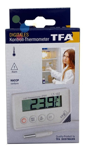 Termómetro Digital Tfa Para Cadena de Frio - con Sensor 3m + Pila Incluida