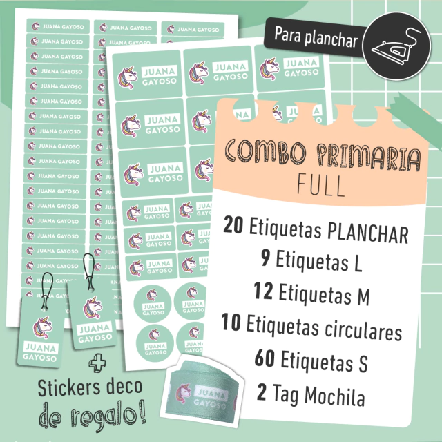 Combo Primaria Full Planchar Colibri Detalles