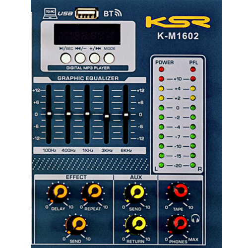 Mesa de Som KSR K M1602 16 canais - KSR Brasil Mesa de Som KSR K M1602 16 canais - KSR Brasil