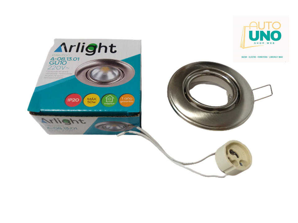 Spot Embutir Movil Led + Dicroicas Acero Completo Niquel X10