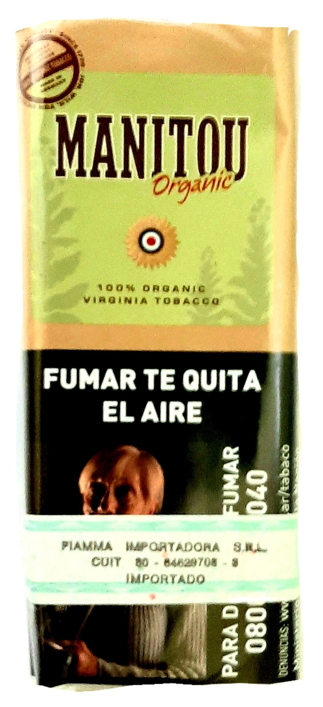 Tabaco Manitou virginia Gold / Blue / Green (Organico) 35grs. Tab. Obelisco