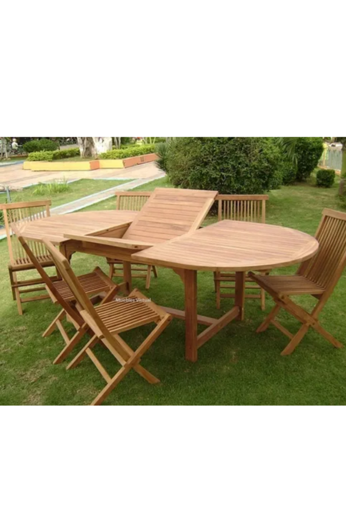 SET MESA EXTENSIBLE Y 6 SILLAS PLEGABLES TEKA