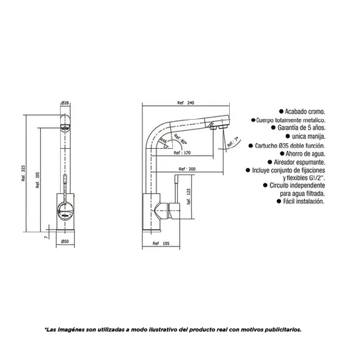 Piazza - Kitchen Pro 10321 Cromado - Policuyo