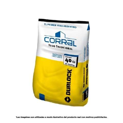 Durlock - Yeso tradicional 40kg Corral blancura