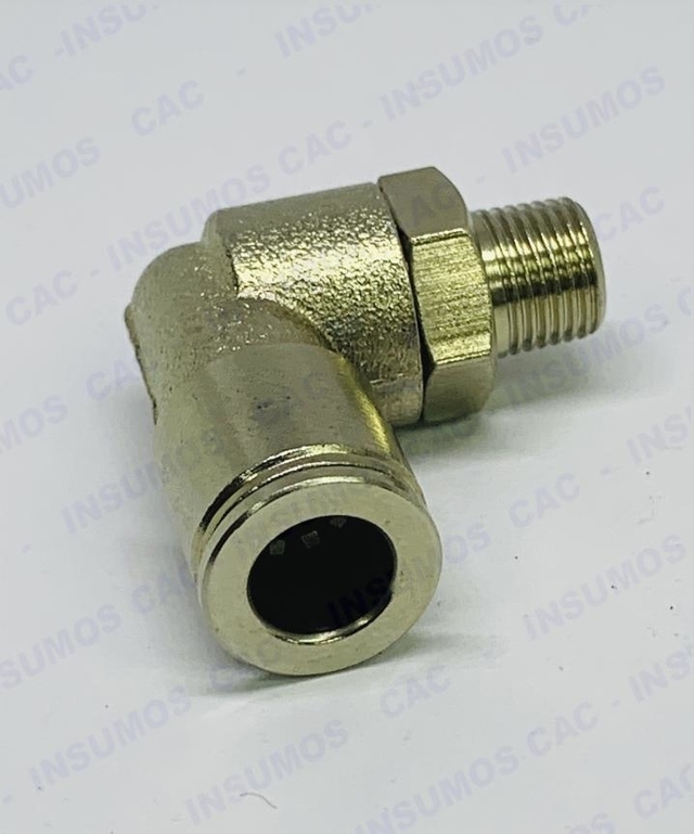 Conector Neumático Codo Rosca Bspt 1/4 Mang 8mm 029-04