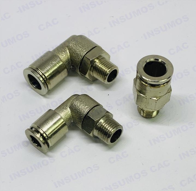 Conector Neumático Codo Rosca Bspt 1/8 Mang 8mm 029-02