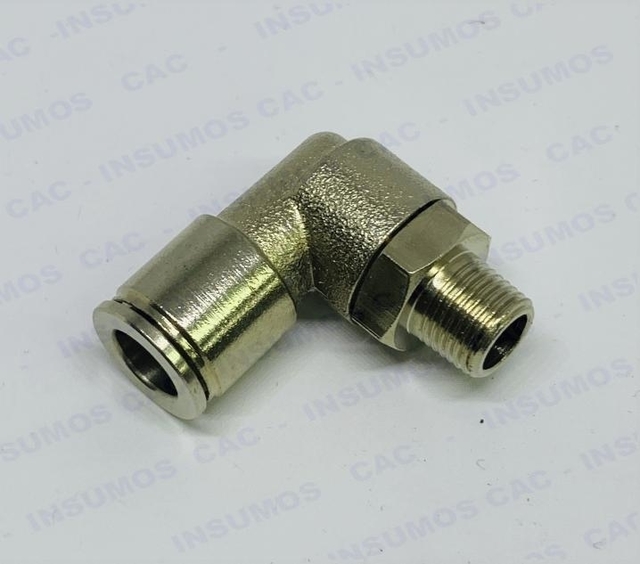Conector Neumático Codo Rosca Bspt 1/4 Mang 8mm 029-04