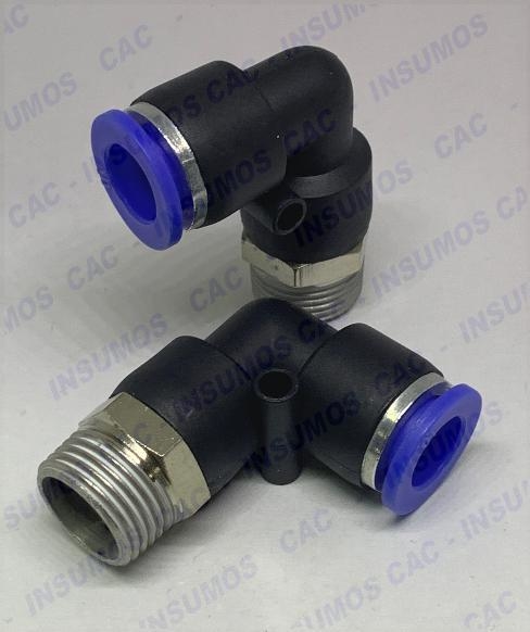 Conector Neumático Codo Rosca Bspt 1/2 Mang 12mm 064-15