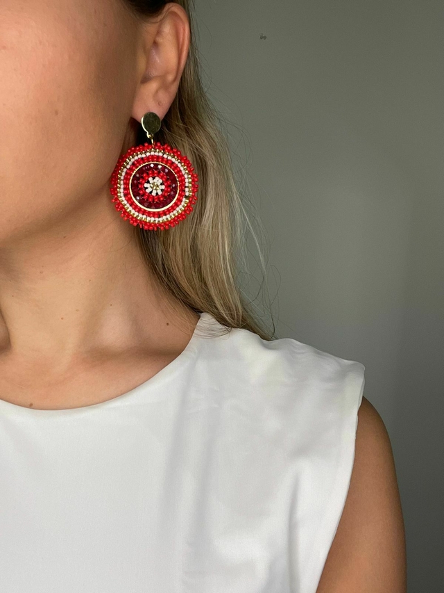 Aro rojo flor bca - Comprar en Joyas De Mi Alma