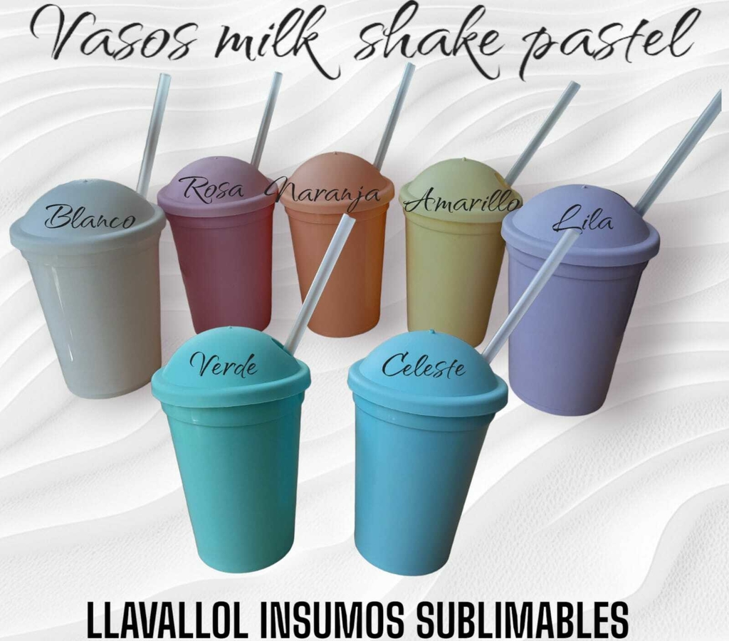 VASO MILK SHAKE PASTEL - LLavallol Insumos Sublimables