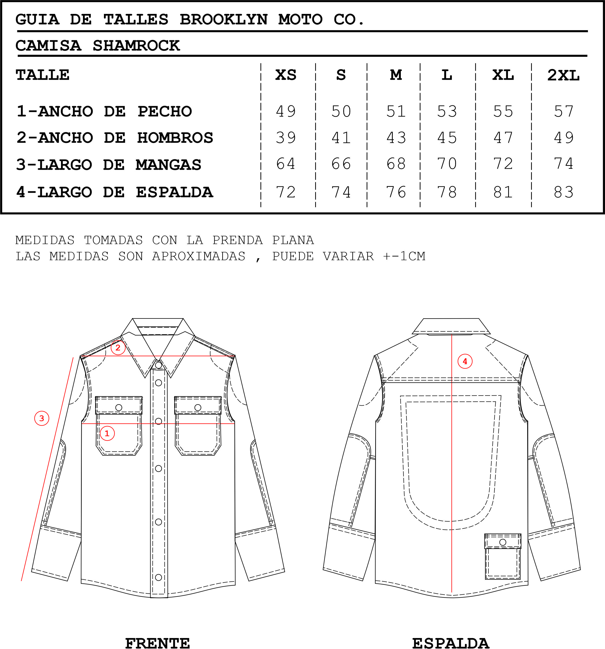 Camisa de gabardina o jean