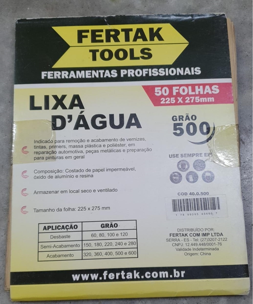 LIXA D'ÁGUA GRÃO 600 / 500 / 400 - JMS FERRAMENTAS