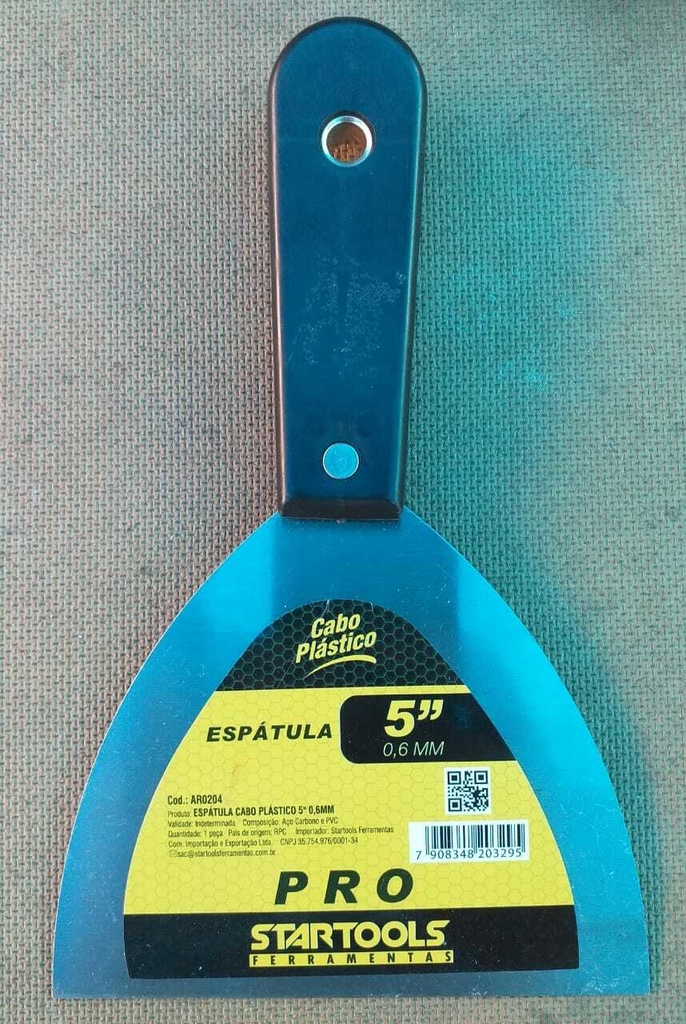 Espátula Cabo Plástico Aço Carbono 2 / 3 / 4 / 5 / 6 / 8 / 12 Polegadas