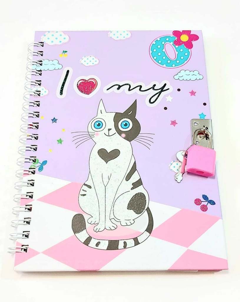 Diário de Gatinhos Fofos com Cadeado