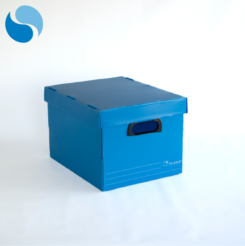 CAJA CON TAPA REFORZADA PLASTICO CORRUGADO FACIL LIMPIAR